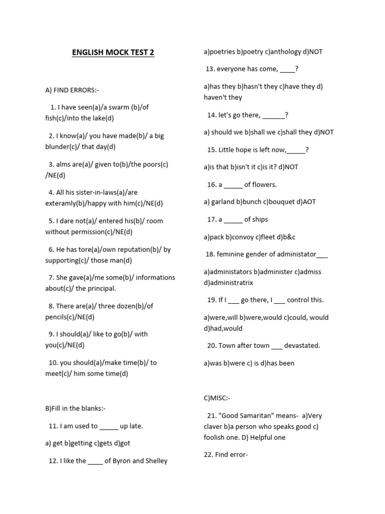 English Mock Test for 上外附中 | PDF
