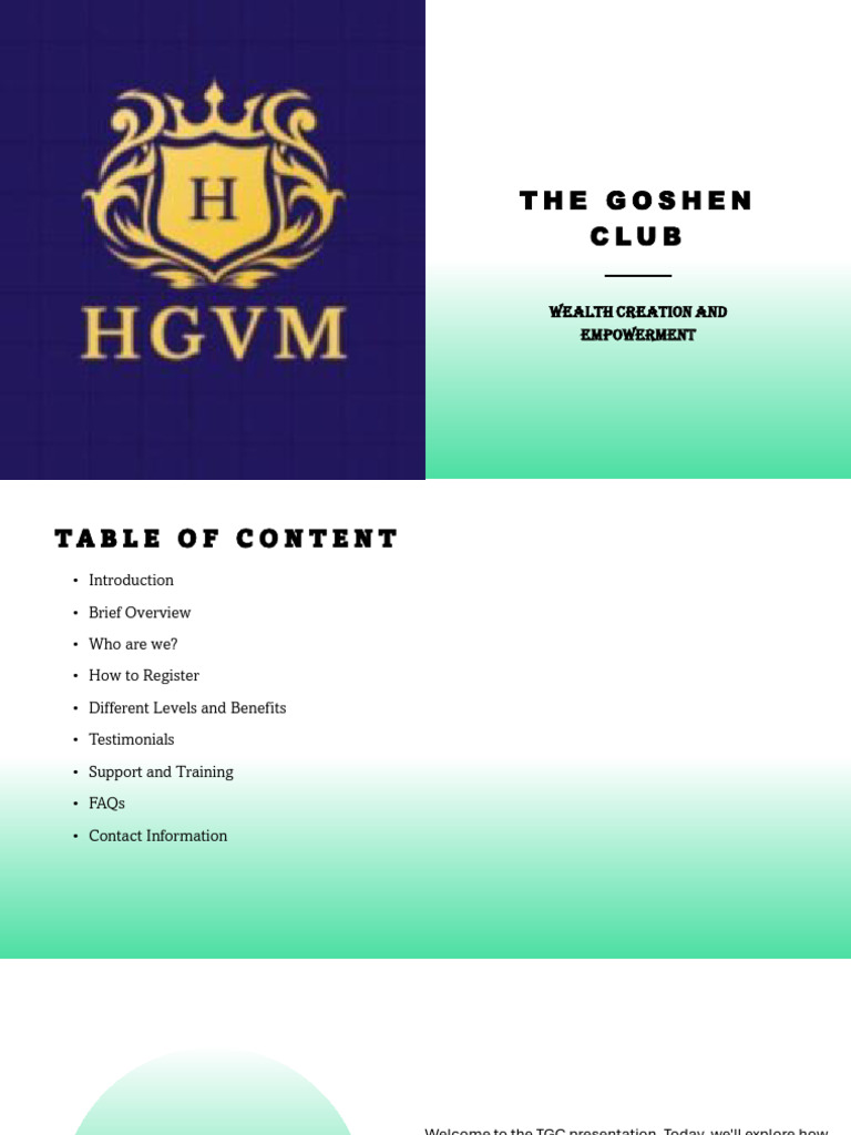 Wealth Creation and Empowerment by TGC - HGVM | PDF