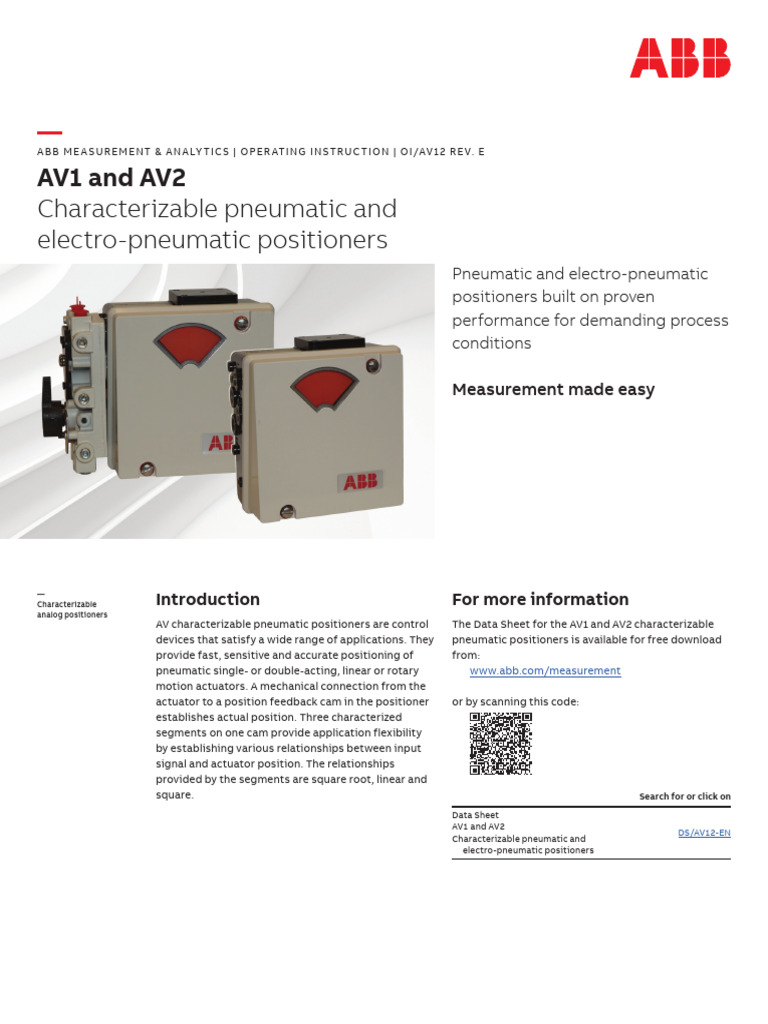 AV-1 Positioner | PDF | Actuator | Valve