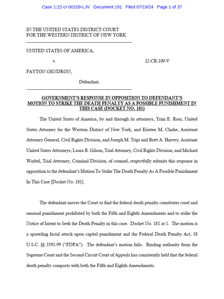 Government'S Response in Opposition To Defendant'S Motion To Strike The ...