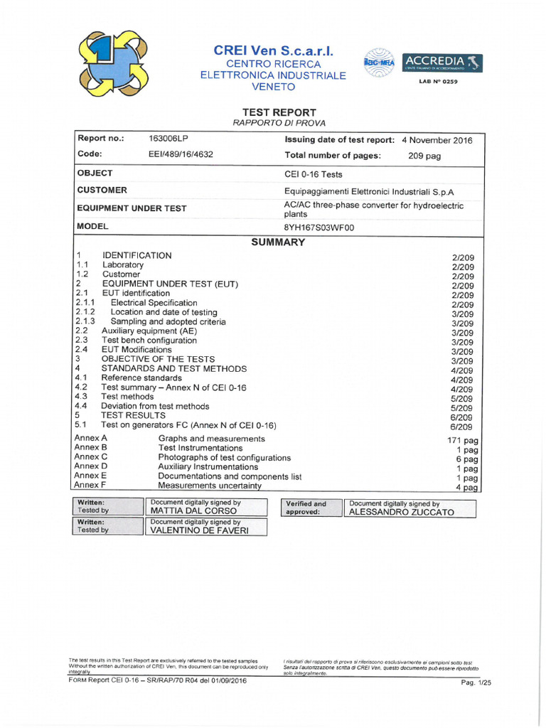 Harmonic Current Spectrum Analysis-Test Report | PDF