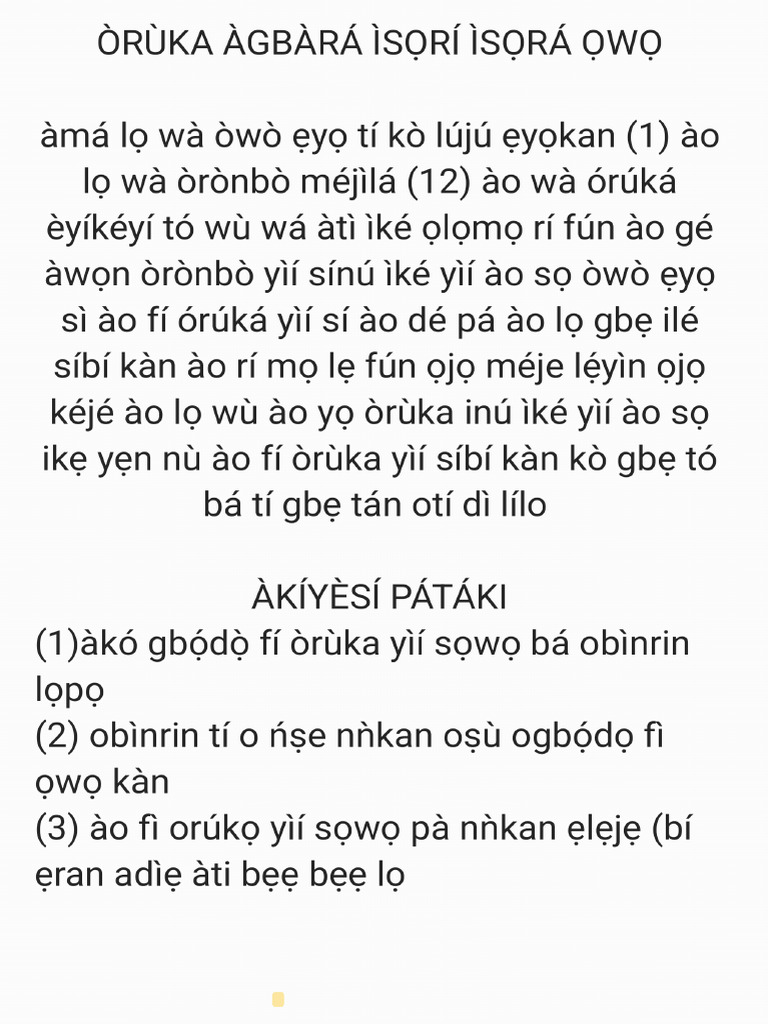 Òrùka Àgbàrá | PDF