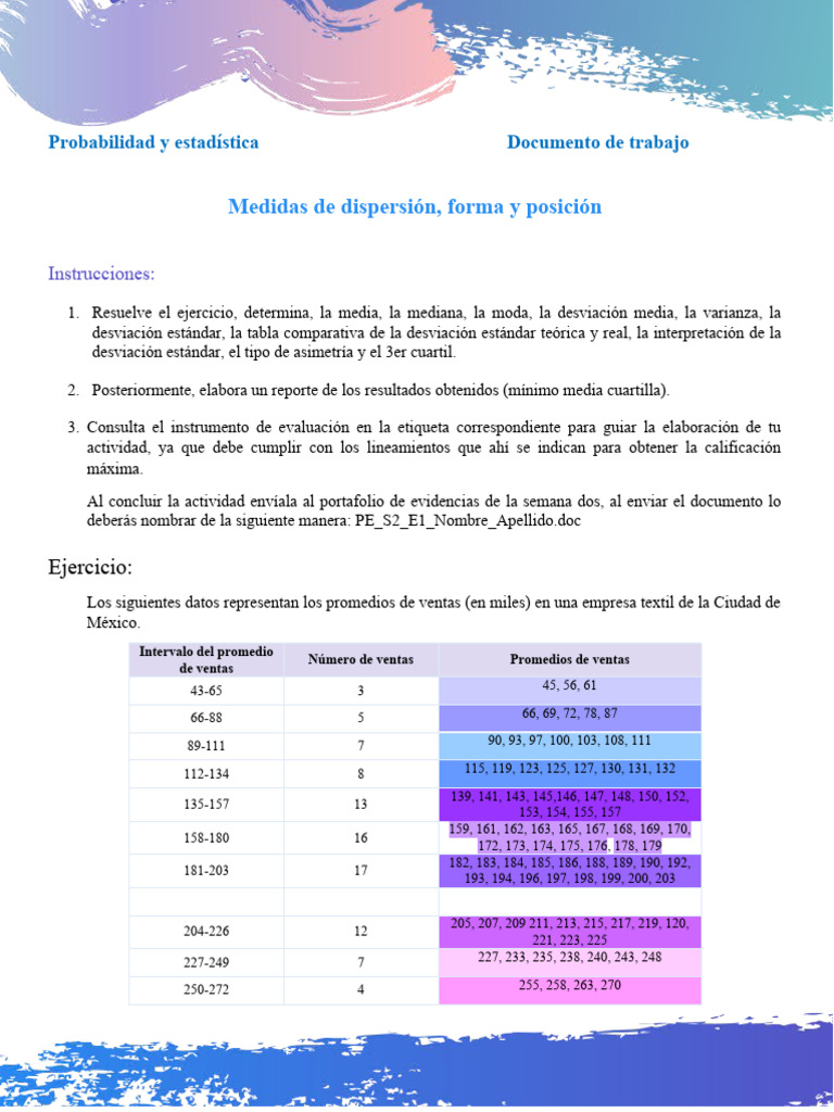 PB S2 E1 Jamilec Sosa | PDF | Oblicuidad | Teoría estadística