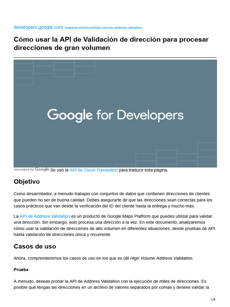 Cómo Usar La API de Validación de Dirección para Procesar Direcciones ...