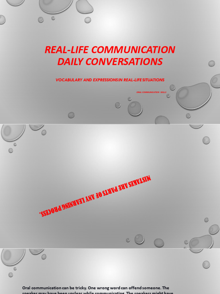 Real-Life Communication Daily Conversations | PDF | Nonverbal ... Real-Life Communication Daily Conversations | PDF | Nonverbal ...