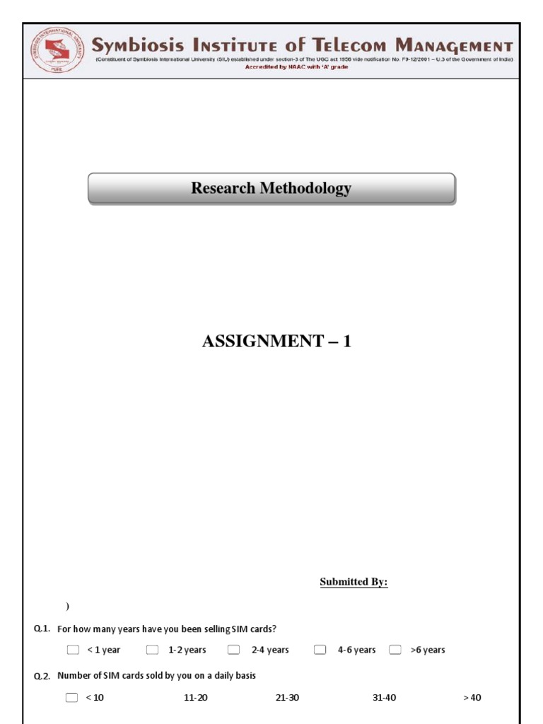 Assignment - 1: Research Methodology | PDF | Subscriber Identity Module ...