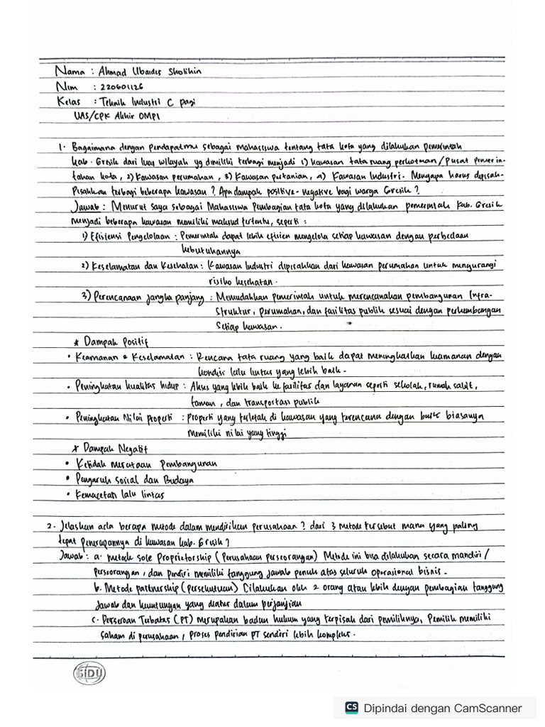 CPK Akhir OMPI | PDF