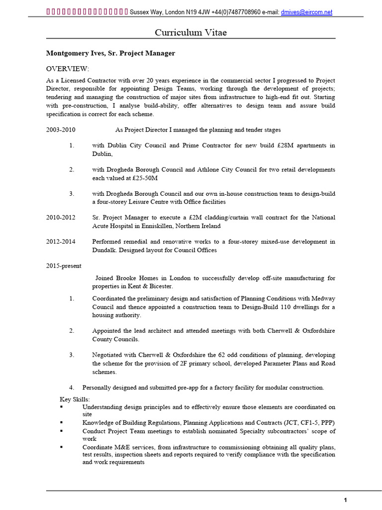 Monty Ives CV - 2019 | PDF | Engineering