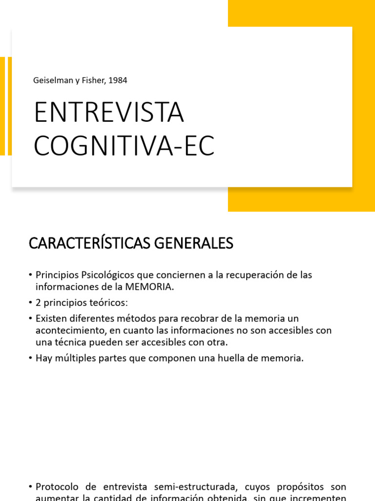 Entrevista Cognitiva-Ec | PDF | Memoria | Sicología