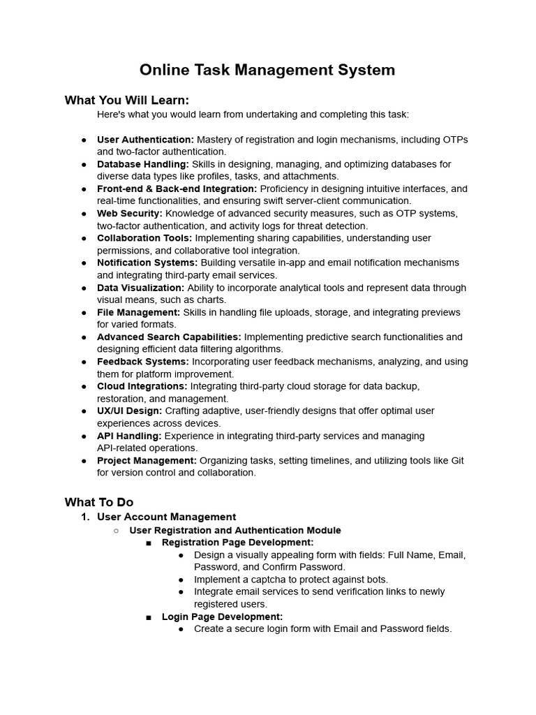 Online Task Management System - Docx-3 | PDF | Password | Computer Security