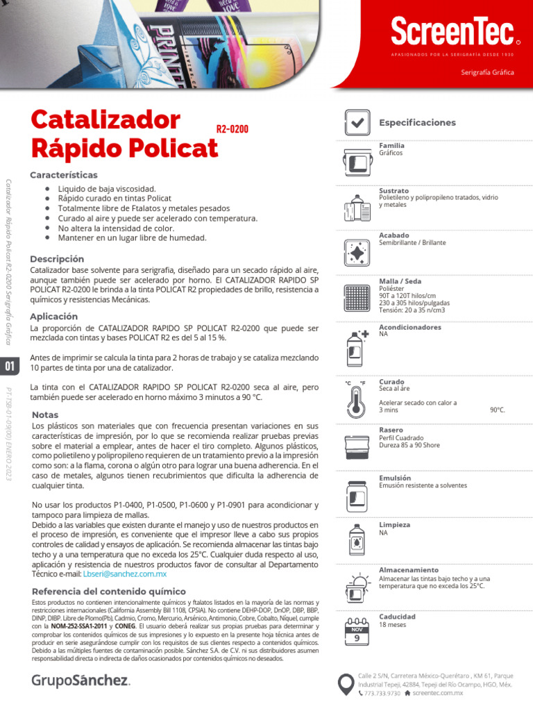 Catalizador Rápido Policat R2-0200 | PDF | Materiales | Sustancias químicas