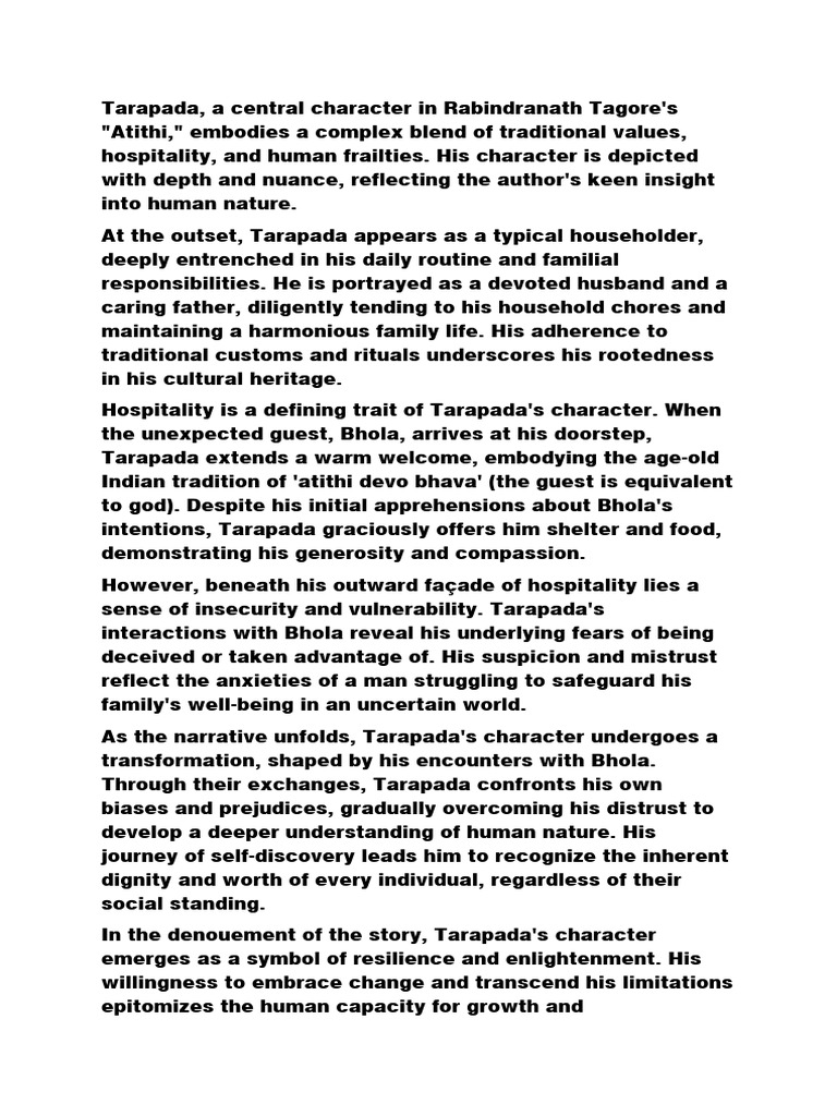 Tarapada Character Sketch | PDF