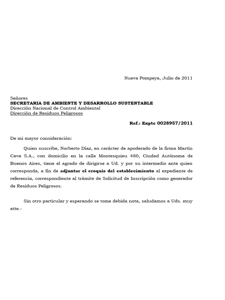 Nota Adjuntar Croquis | PDF