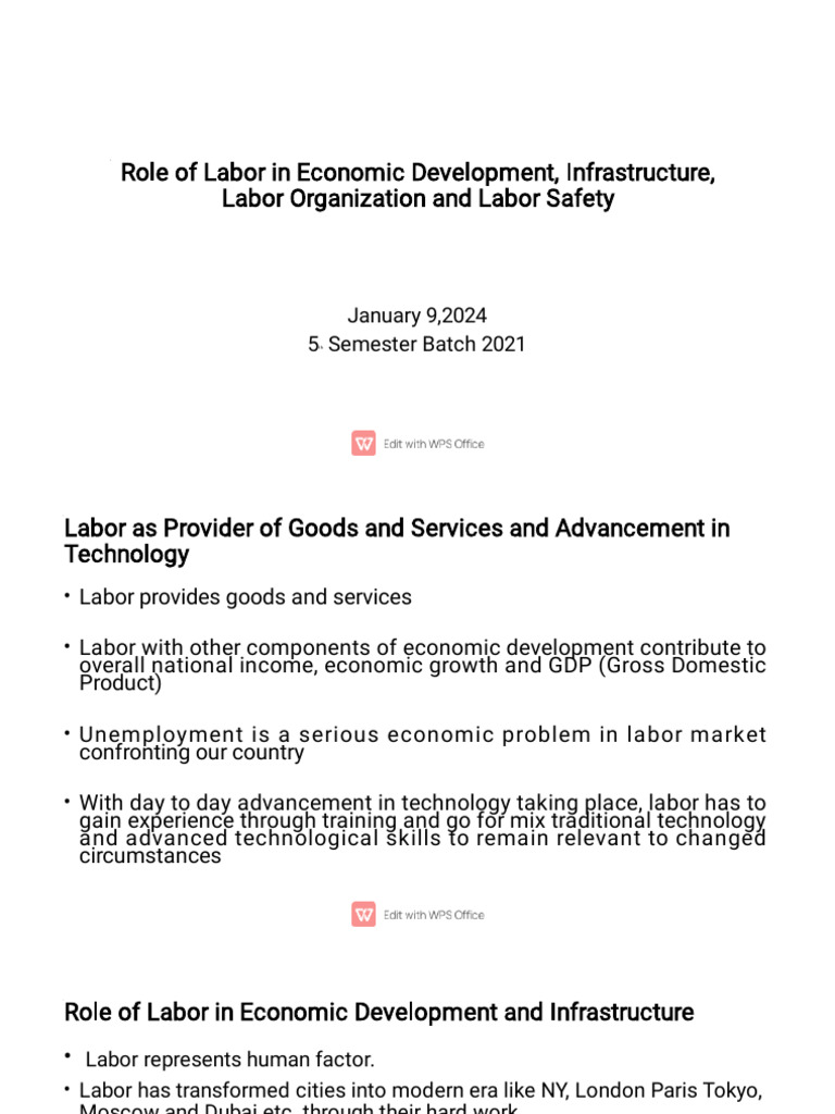 Role of Labor in Economic Development Infrastructure | PDF | Labour ...