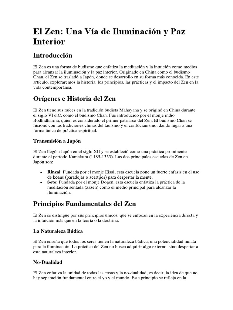 El Zen | PDF | zen | Sicología