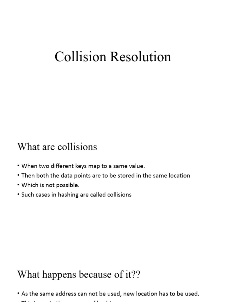 Collision Resolution | PDF | Algorithms | Algorithms And Data Structures