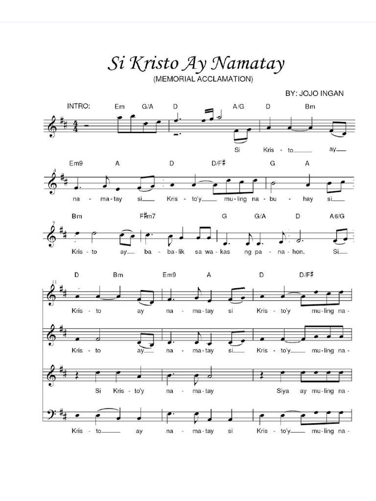 Si Kristo Ay Namatay by Jojo Ingan | PDF
