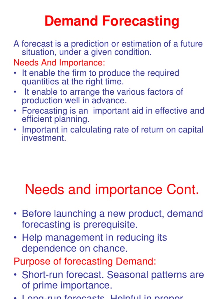 Demand Forecasting: Needs and Importance | PDF | Forecasting | Econometrics