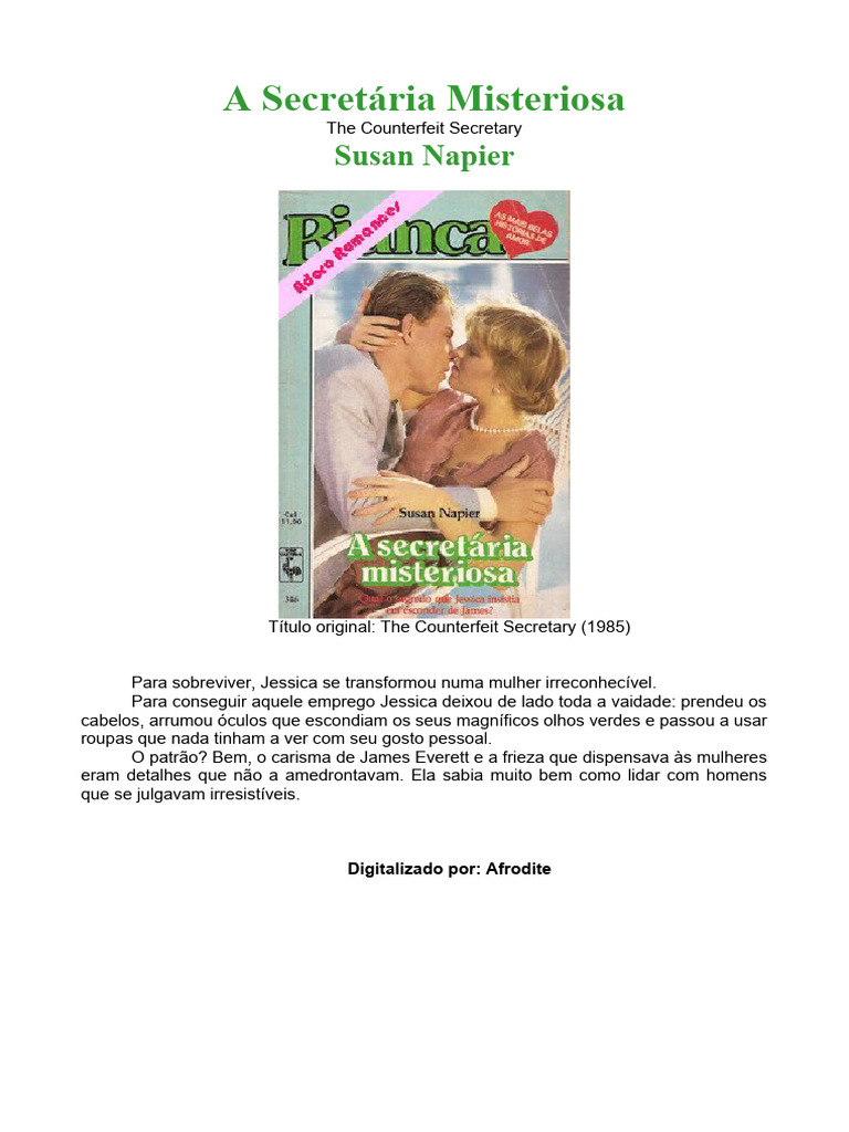 Susan Napier - A Secretária Misteriosa (Bianca 346) | PDF | Amor | Tempo