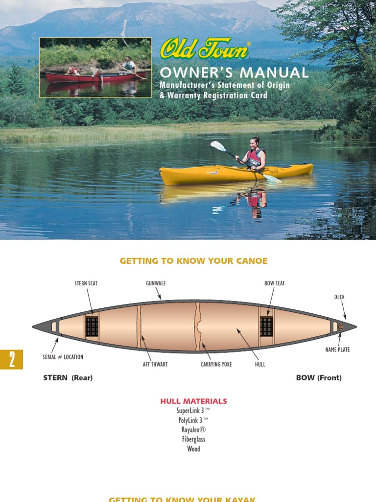 Ol Town Canoe Owners Manual | PDF | Kayak | Canoe