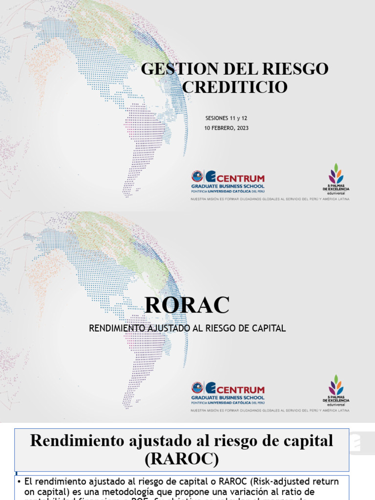 Sesiones 11,12 Raroc - Rendimiento Ajustado Al Riesgo Gestion de ...