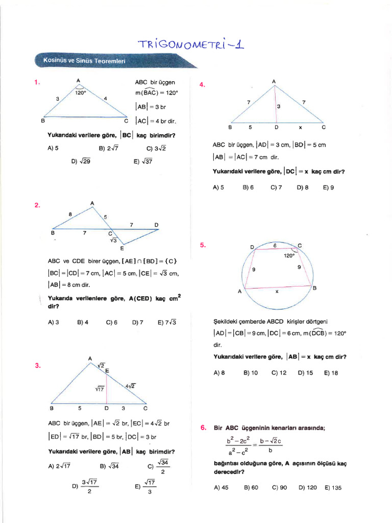 11 Yaz Trigonometri KTT 2 | PDF