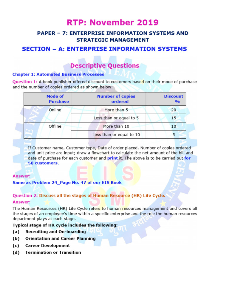 Eis-Sm Question | PDF | Financial Capital | Strategic Management