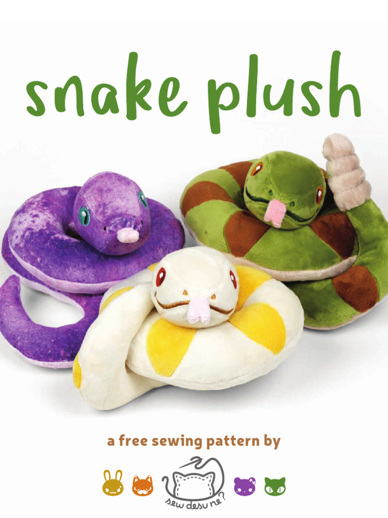 Snake Plush Sewing Pattern | PDF | Sewing | Appliqué