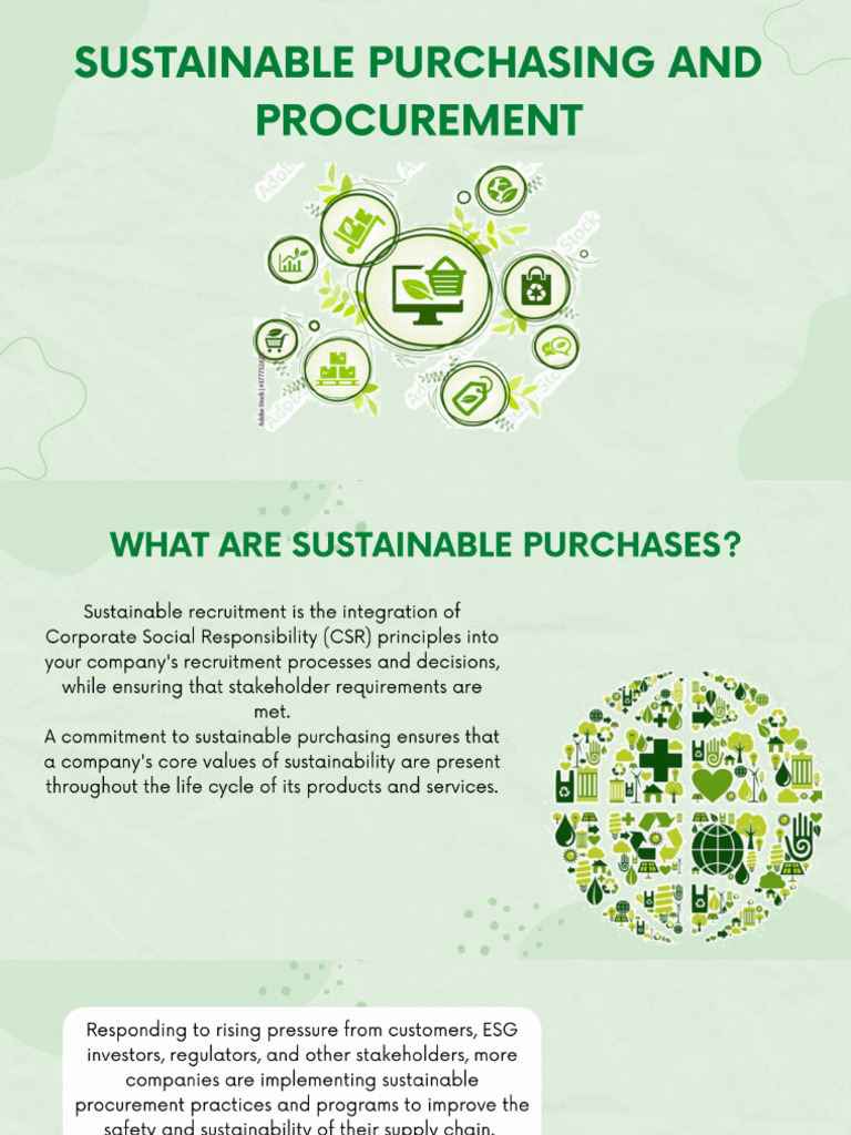 Sustainable Purchasing and Procurement | PDF