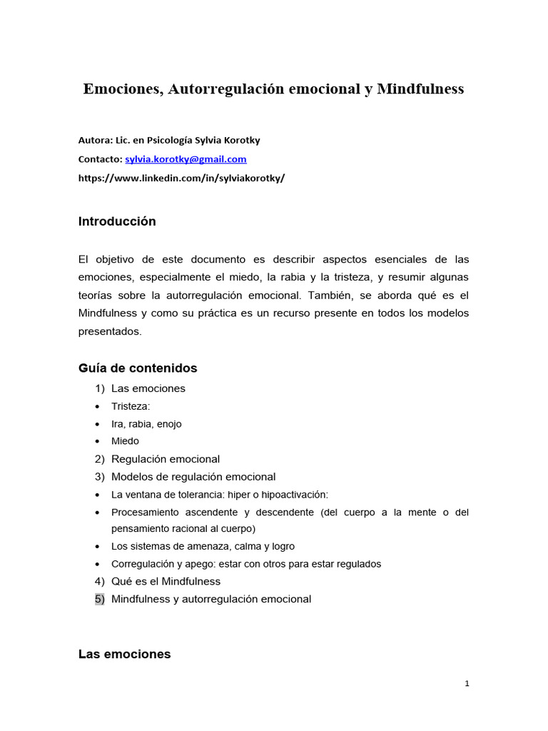 Autorregulacion Emocional | PDF | Las emociones | Autorregulación emocional