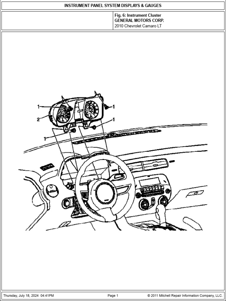 Fig. 6 - Instrument Cluster | PDF