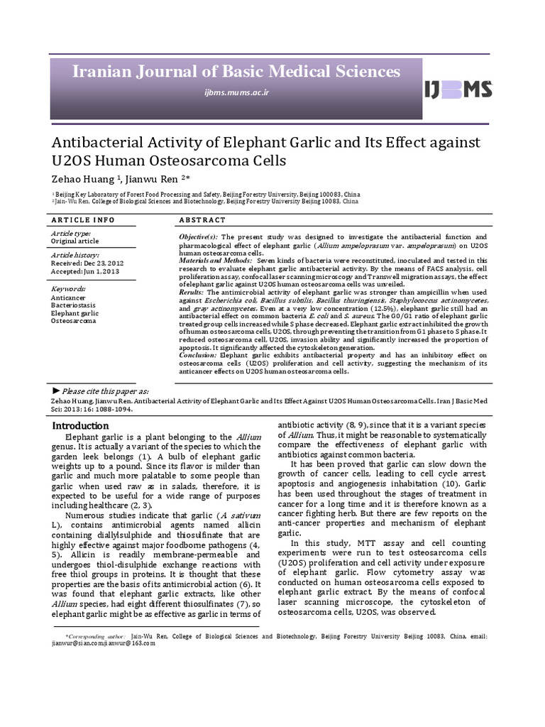Ijbms 16 1088 | PDF | Garlic | Biology