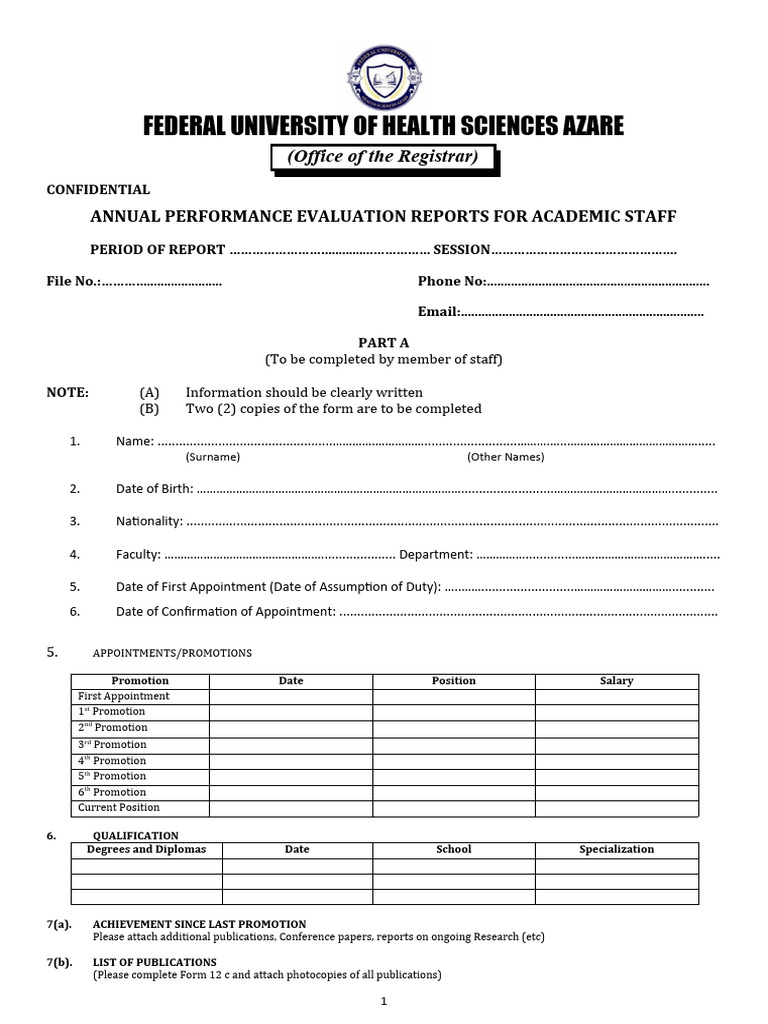Annual Performance Evaluation Form | PDF | Doctor Of Philosophy ...