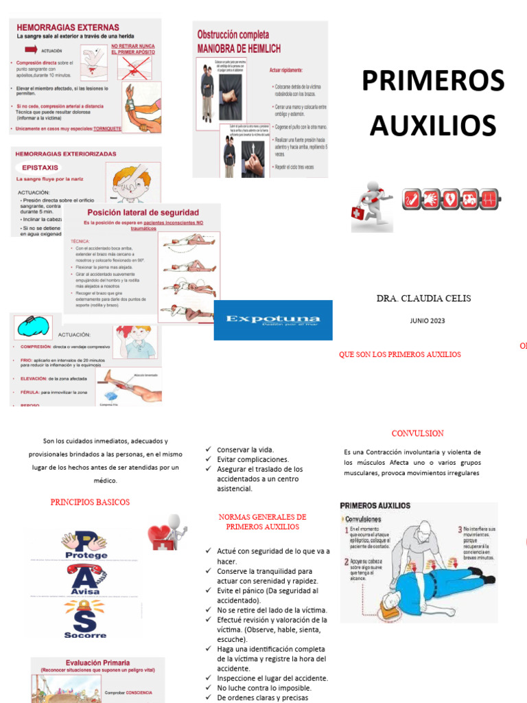 Triptico Primeros Auxilios | PDF | Primeros auxilios | Especialidades Medicas