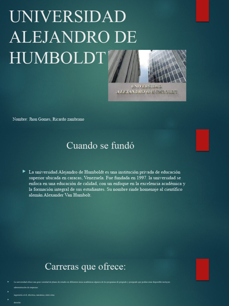 Universidad Alejandro de Humboldt | PDF