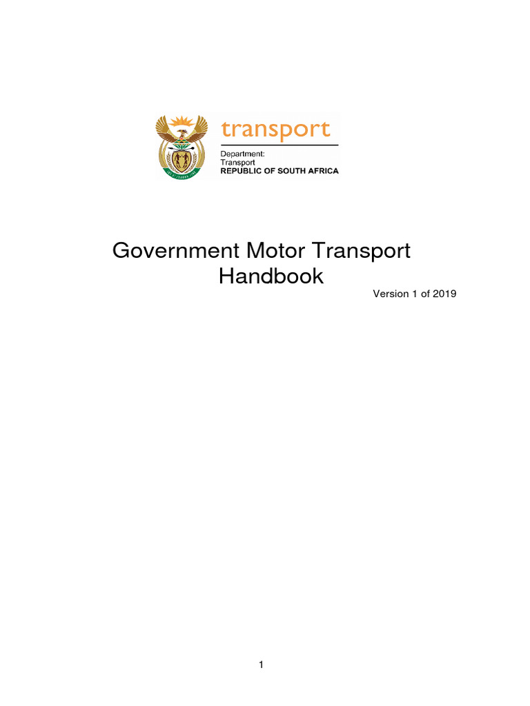 Government Motor Transport Handbook 2019 | PDF | Driver's License ...