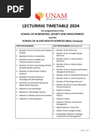 Timetable 2025 | PDF