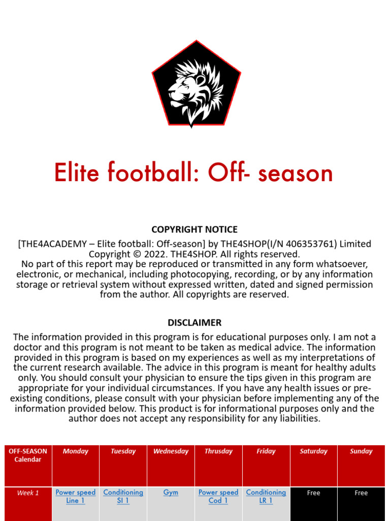 Elite Football - Off-Season | PDF | Physical Exercise | Physical Fitness
