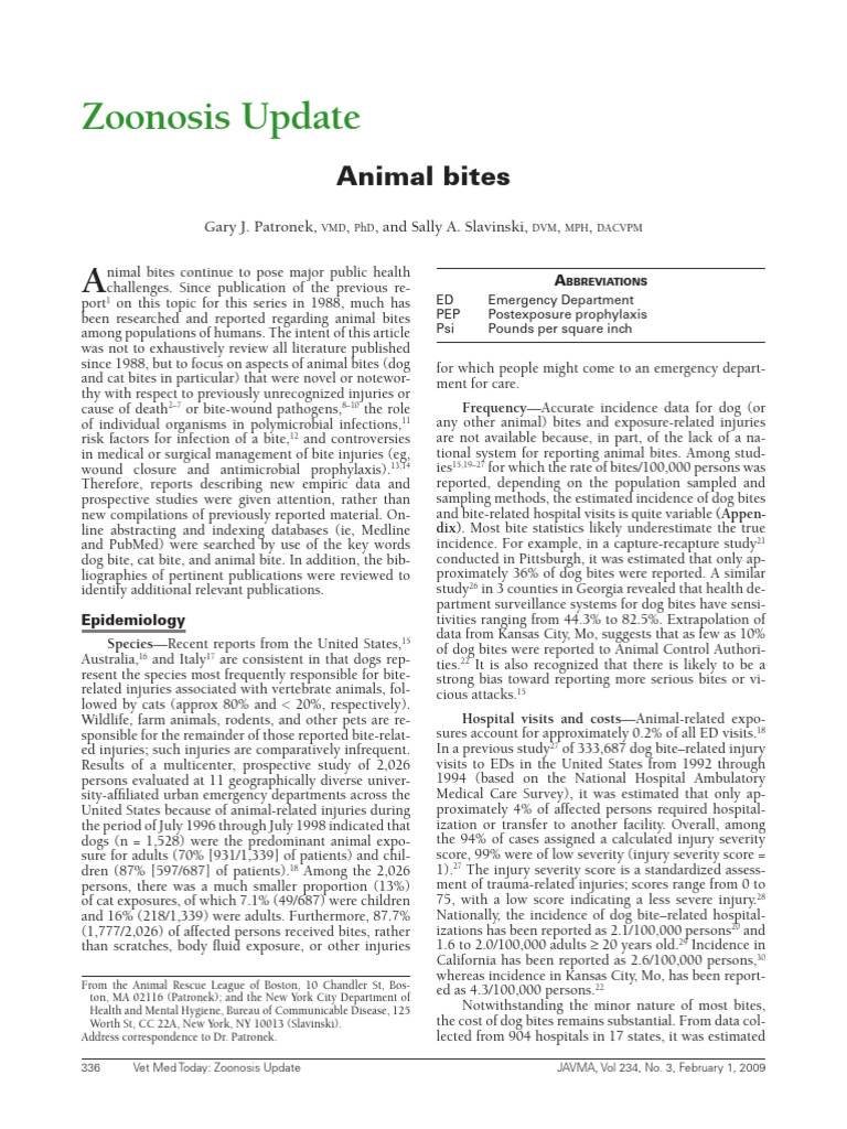 Animal Bites | PDF | Wound | Infection