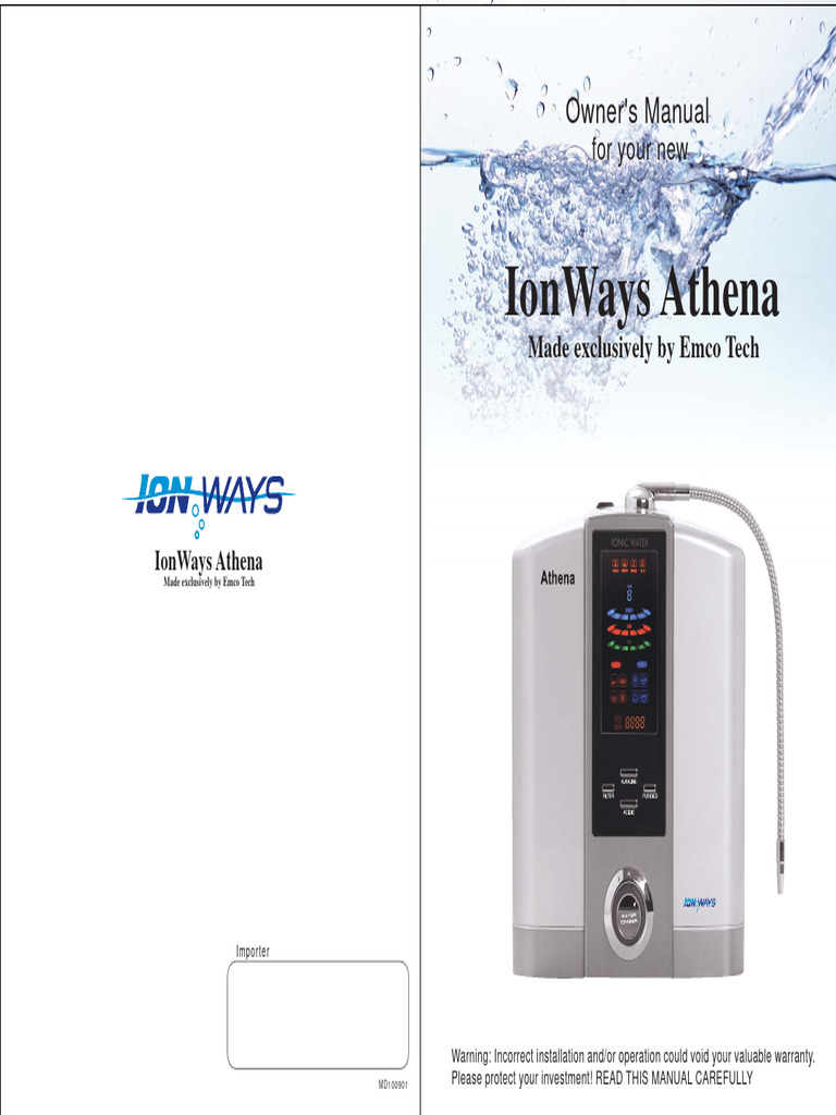 Athena_Manual | PDF | Tap (Valve) | Water