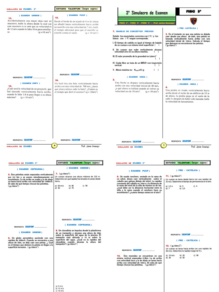 3c2ba Fc3adsica Simulacro de Examen | PDF