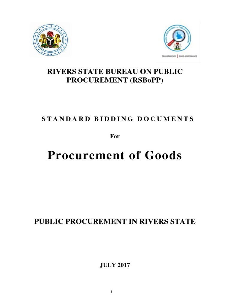 Standard Bidding Document Goods | PDF | Procurement | Government ...
