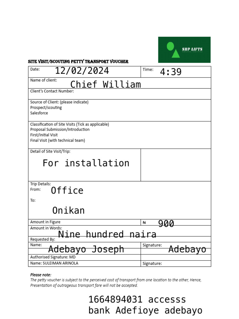 SHP Impress Form | PDF