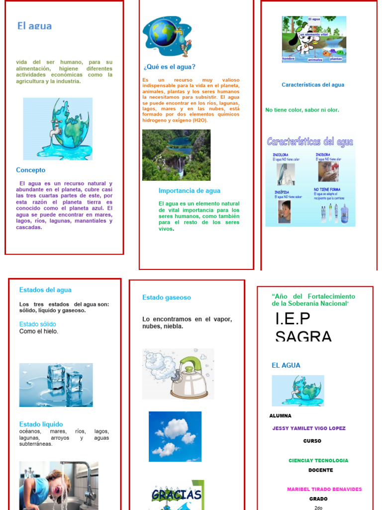Triptico Del Agua Yochi | PDF | Agua | Física Aplicada e Interdisciplinaria