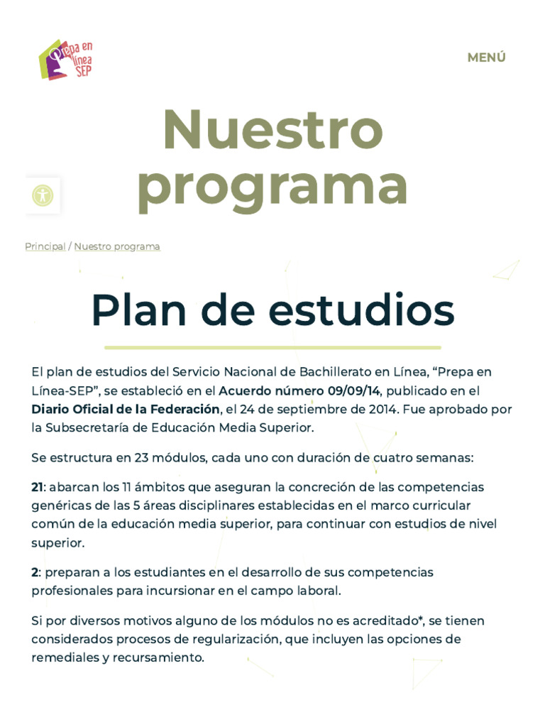 Plan de Estudios - Prepa en Línea - SEP | PDF | Finanzas y dinero | Ciencias sociales
