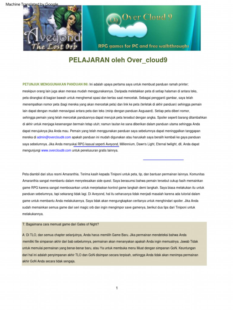 Aveyond 3-3 The Lost Orb | PDF