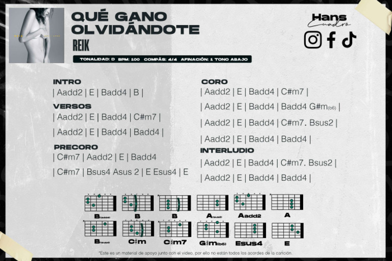 Qué Gano Olvidándote - Reik - Acordes | PDF