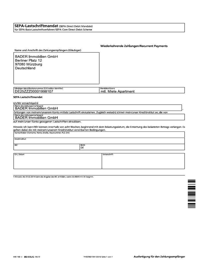 Sepa-Lastschriftmandat | PDF