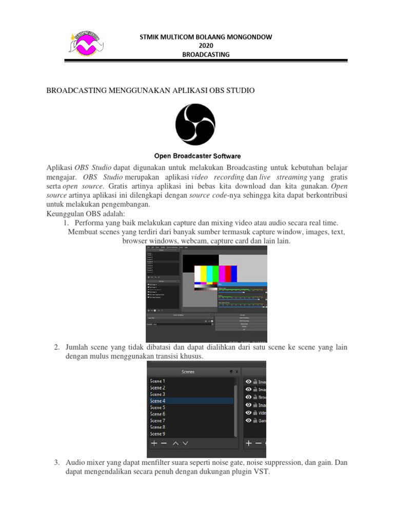 Broadcasting Menggunakan Aplikasi Obs Studio | PDF | Komputer