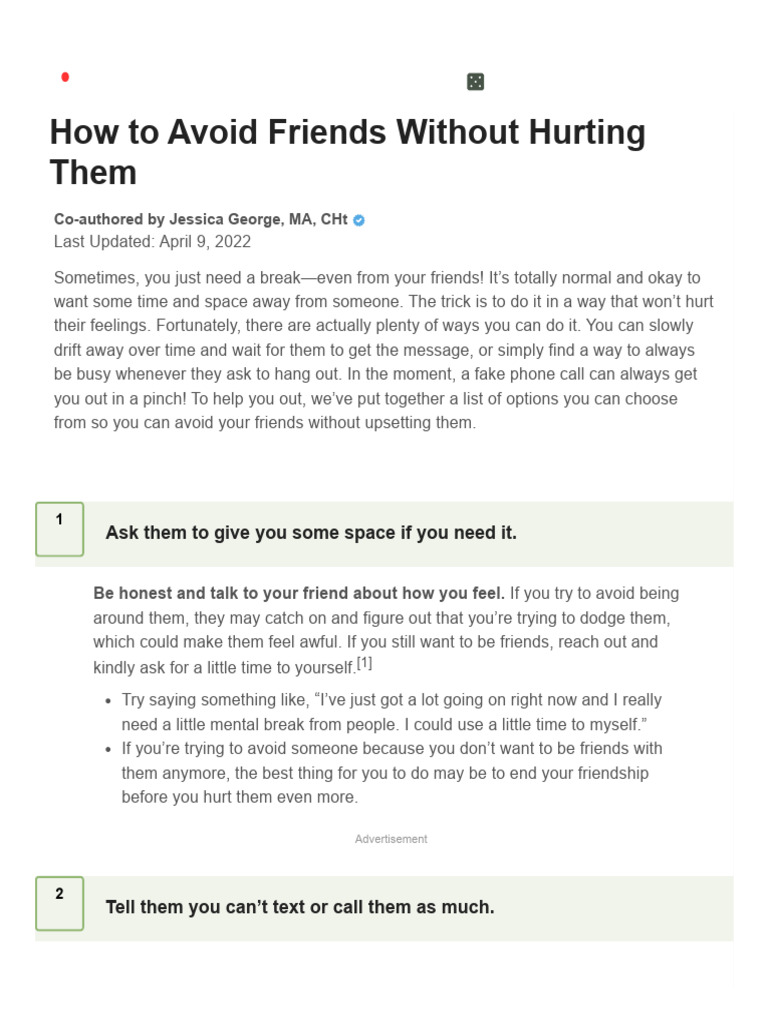 Avoid Friends Without Hurting Them | PDF | Social Media | Popular ...